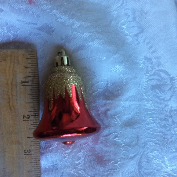 Holiday | Vintage Style Red And Gold Glitter Bells | Poshmark